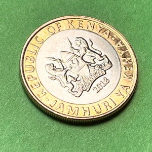 SINGLE Year KENYAN Bimetal LION Coin—high Grade/low Mintage/shipping ...