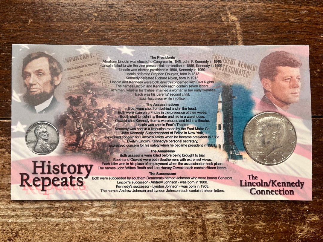 History Repeats: Lincoln/kennedy Connection Coin Set in Plastic Sleeve ...