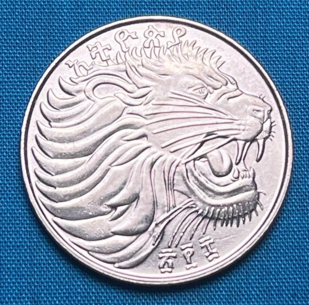 African (ethiopian) Lion Head 50 Santeem Magnetic Coin—brilliant ...