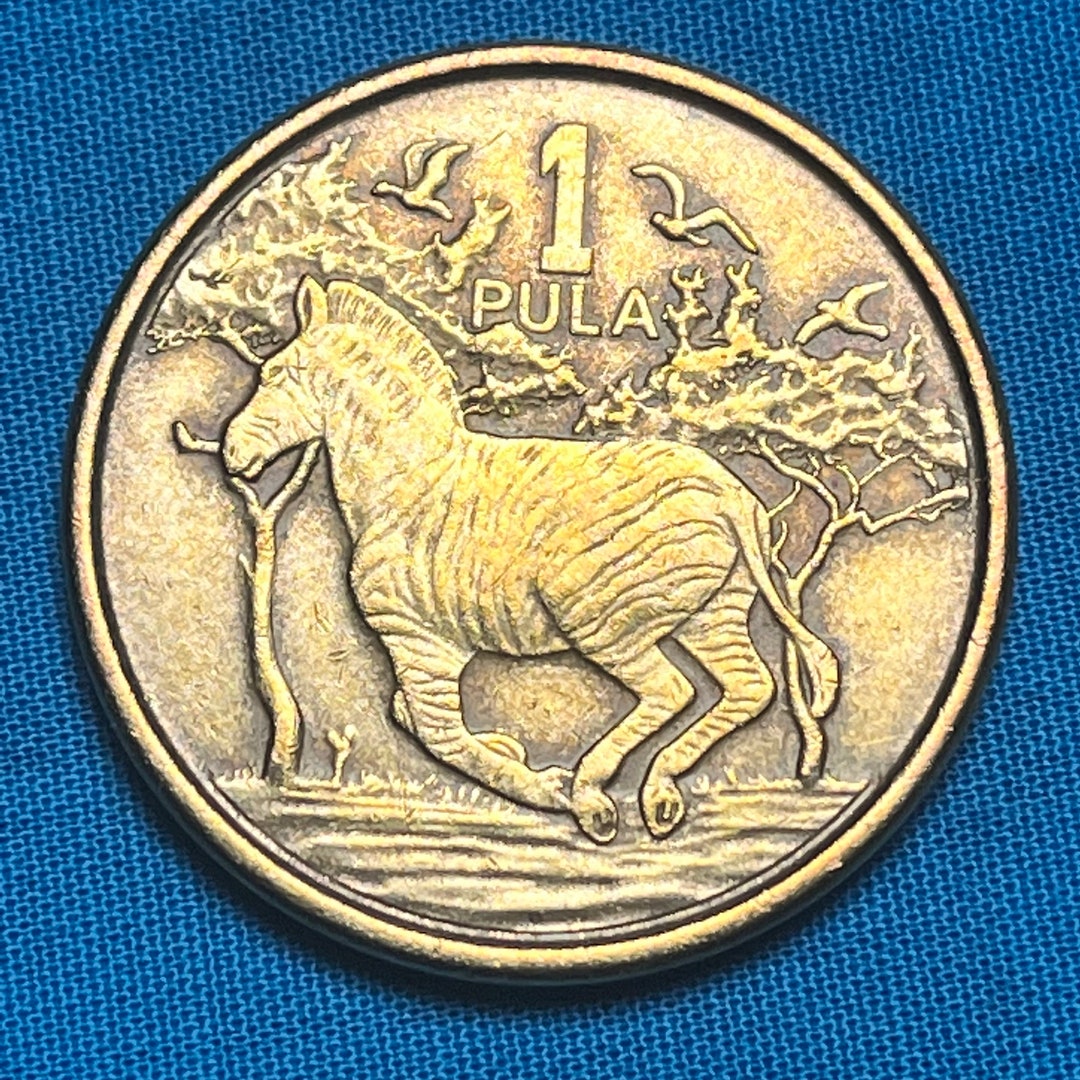 Botswana African Zebra & Coat of Arms Golden Coinlow Mintage/ Included ...