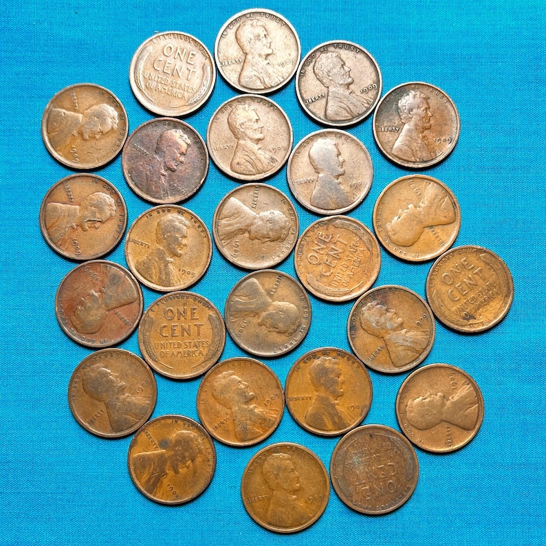 RARE 1909 Lincoln Wheat Penny—first Year Issue/circulated Grade/choose ...