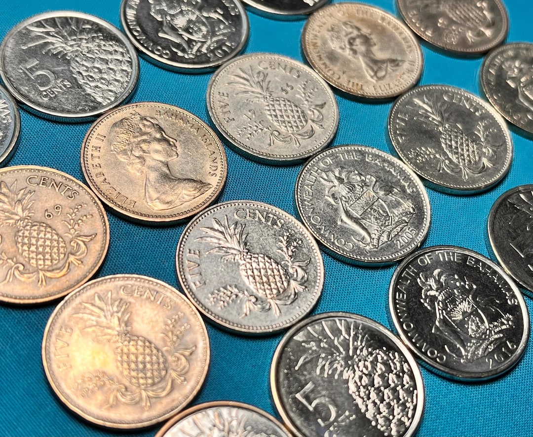 Bahamas 12 Pineapple Nickel Coins (3 Types)—shipping Included/limited ...
