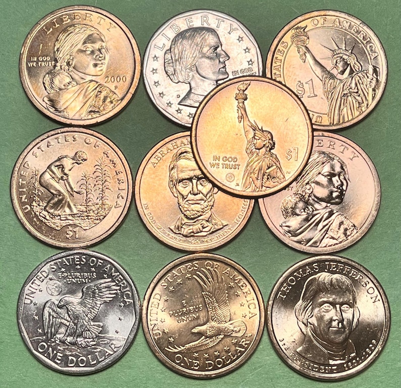 COLLECTIBLE U.S. Dollar Coins—full OBW Rolls of 25 (presidential ...
