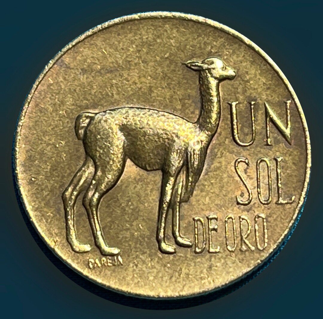 1967 Peruvian Mother Llama un Sol De Oro golden Sun Coin With Optional ...