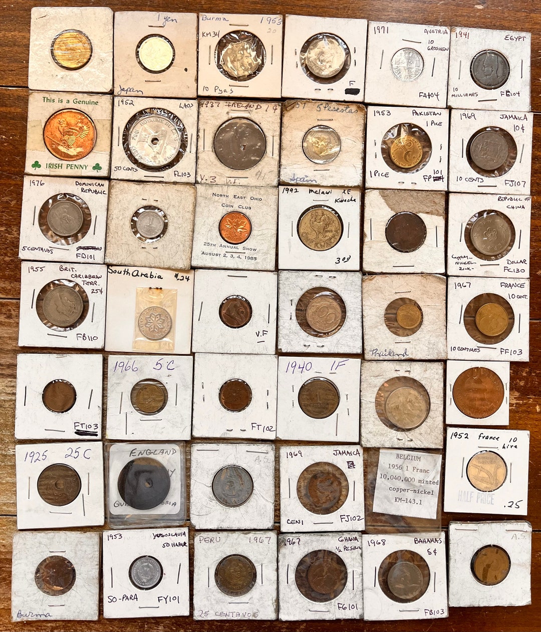 Random, VINTAGE, Carded/labeled World Coins—choose How Many/limited ...