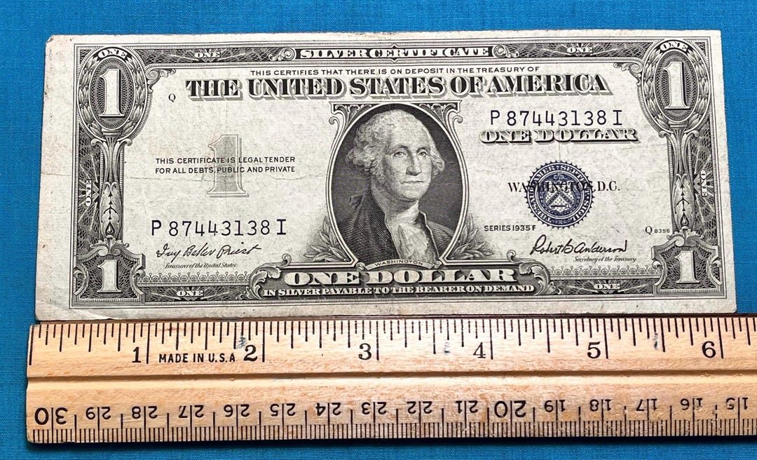 ERROR Banknote—1935 Series Washington Blue Seal Silver Certificate Bill ...