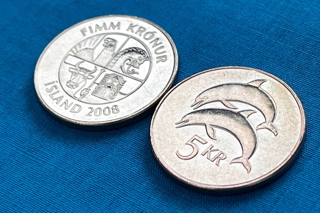 ONE Icelandic Dolphin 5 Kronur Coin—various Years/shipping Included! - Etsy