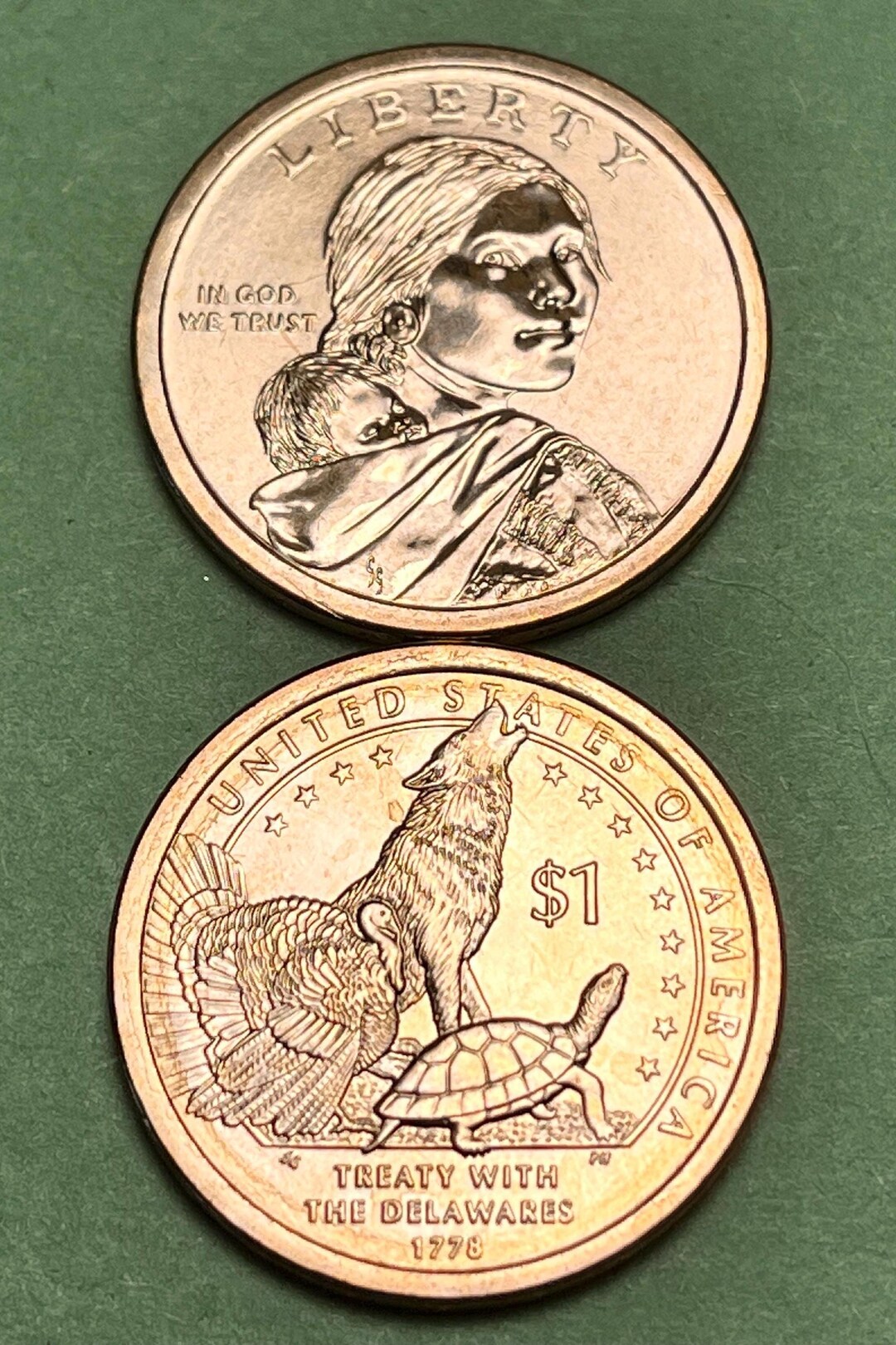 One BRILLIANT, UNCIRCULATED Native American/sacagawea Golden Dollar ...