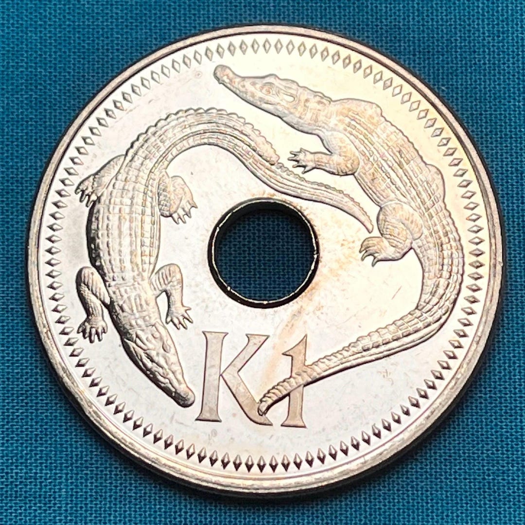 UNCIRCULATED Papua New Guinea LAST Year (2004) Issue 1 Kina Large Holed ...