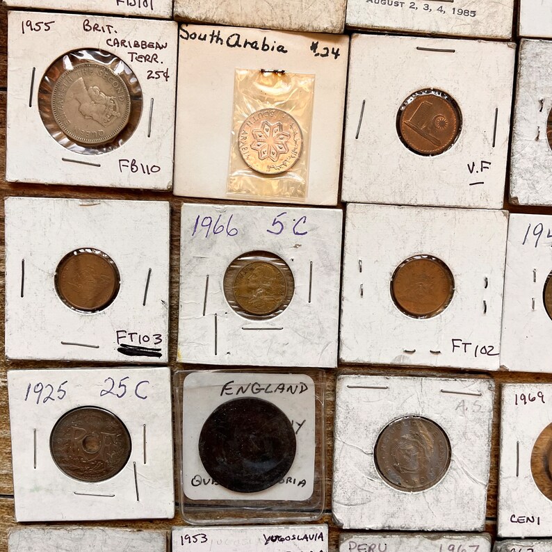 Random, VINTAGE, Carded/labeled World Coins—choose How Many/limited ...