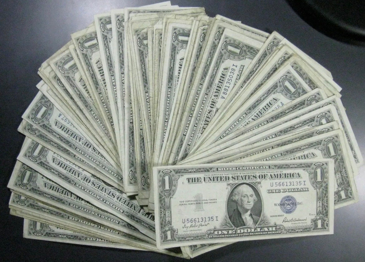 1935/1957 Washington Silver Certificates, Well Circulated, Value Packs ...