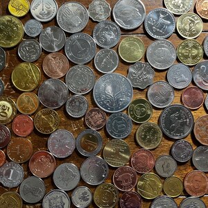 Lot of 25 or 50 Quality proof/gem-like World Coins in a Drawstring ...