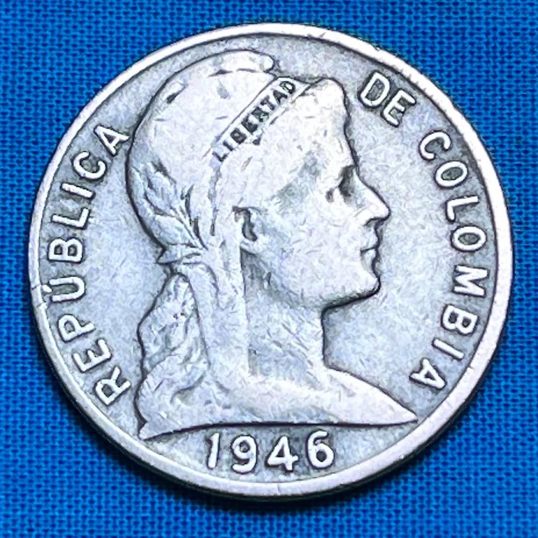 Classic (1946) Colombian 5 Centavos Coin With Bust of Libertine ...
