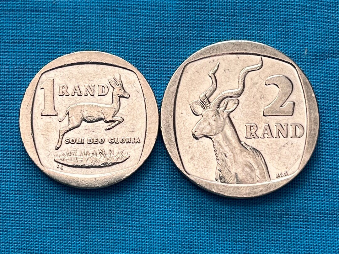 South African 1 & 2 Rand Deer Coin Duo—high Grade/limited Availability ...