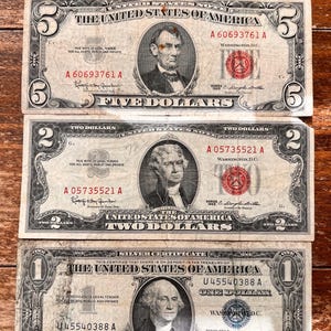 DISCOUNTED Vintage U.S. Banknote Trios: Flawed, Damaged, Dirty, Marked ...