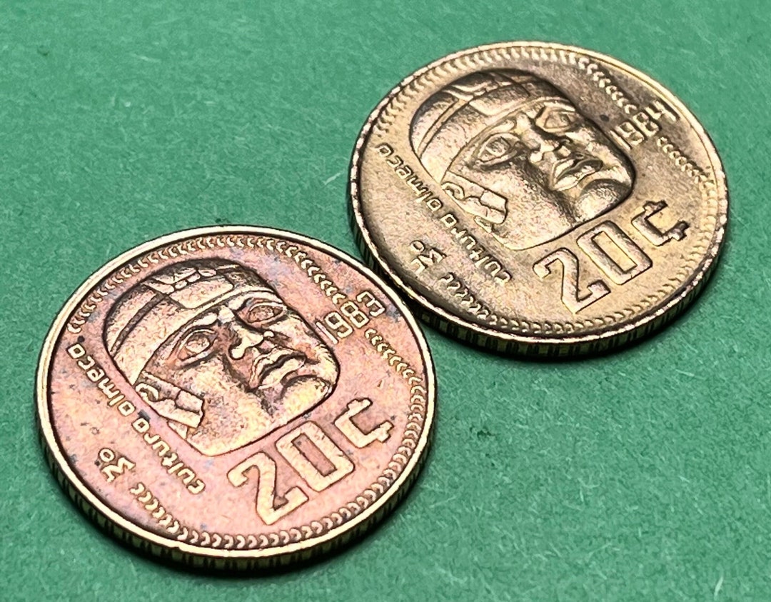 COMPLETE SET (1983 & 1984) Olmeca Culture Commemorative 20 Centavos ...