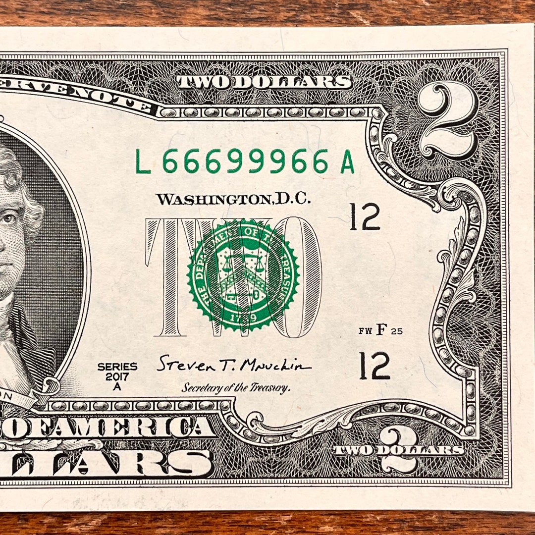 69 Special ULTRA RARE Serial Numbered Two Dollar Bill 666 999 . . . as ...