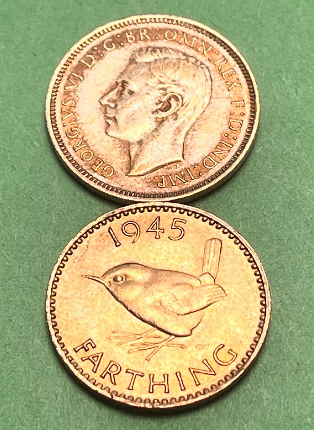 ONE Old British Farthing (WWII Eta, 1930s-40s) Featuring Wren Bird and ...