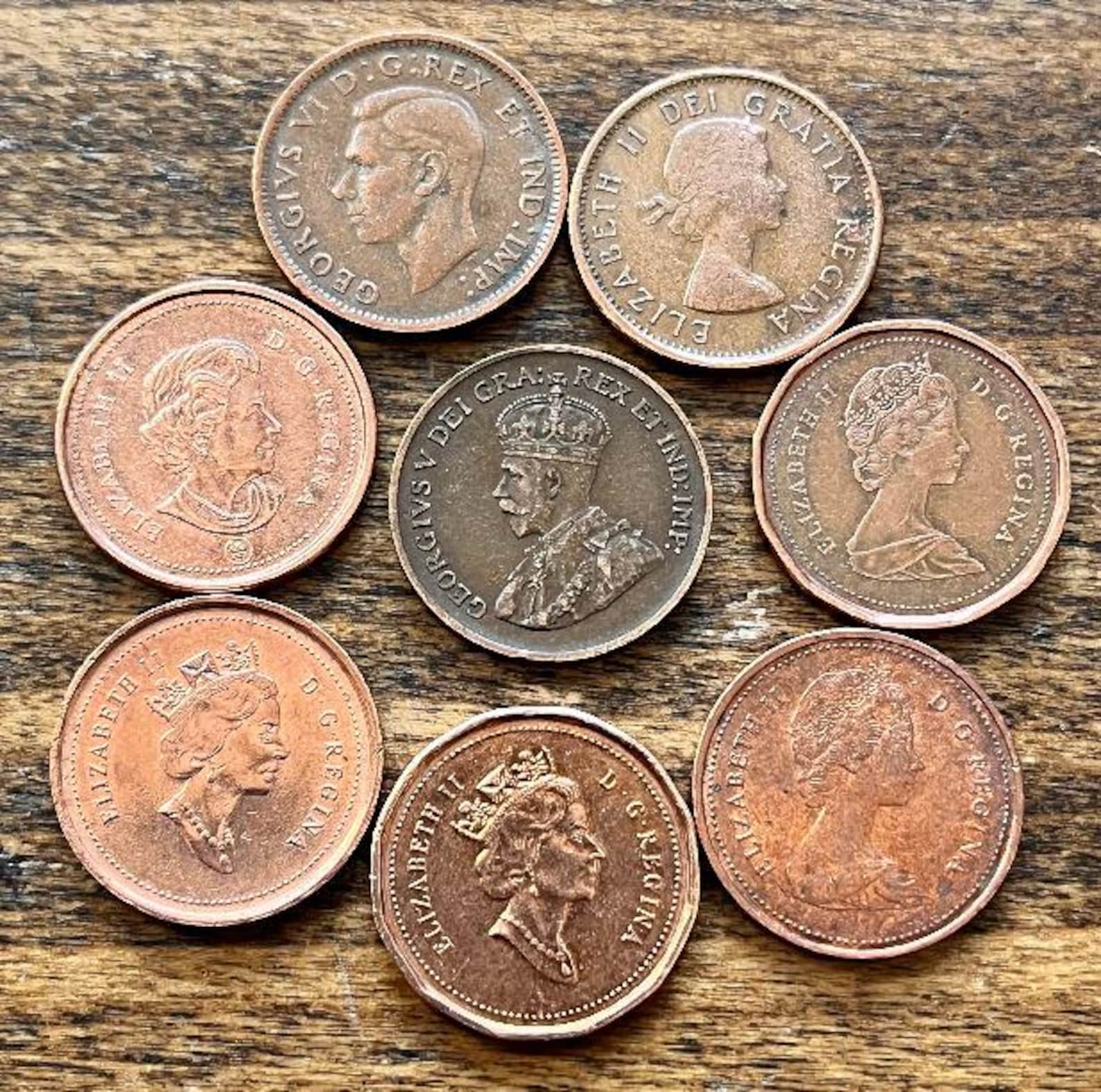 Canadian Royal Monarch Penny Roll (50)—several Types and Decades ...