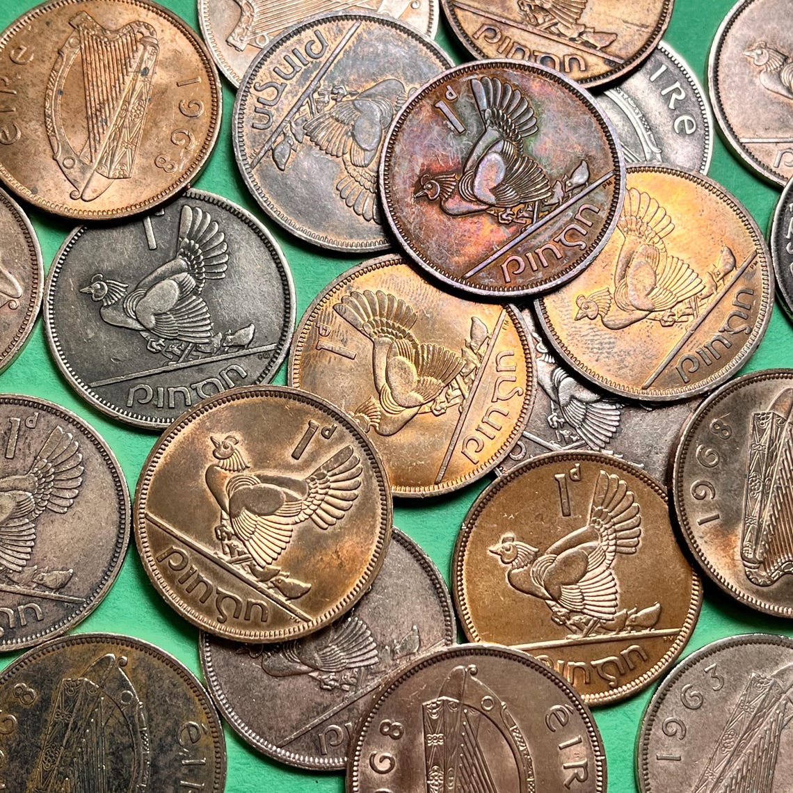 IRISH Hen and Chicks Large Bronze Penny—various Years/high Grade ...