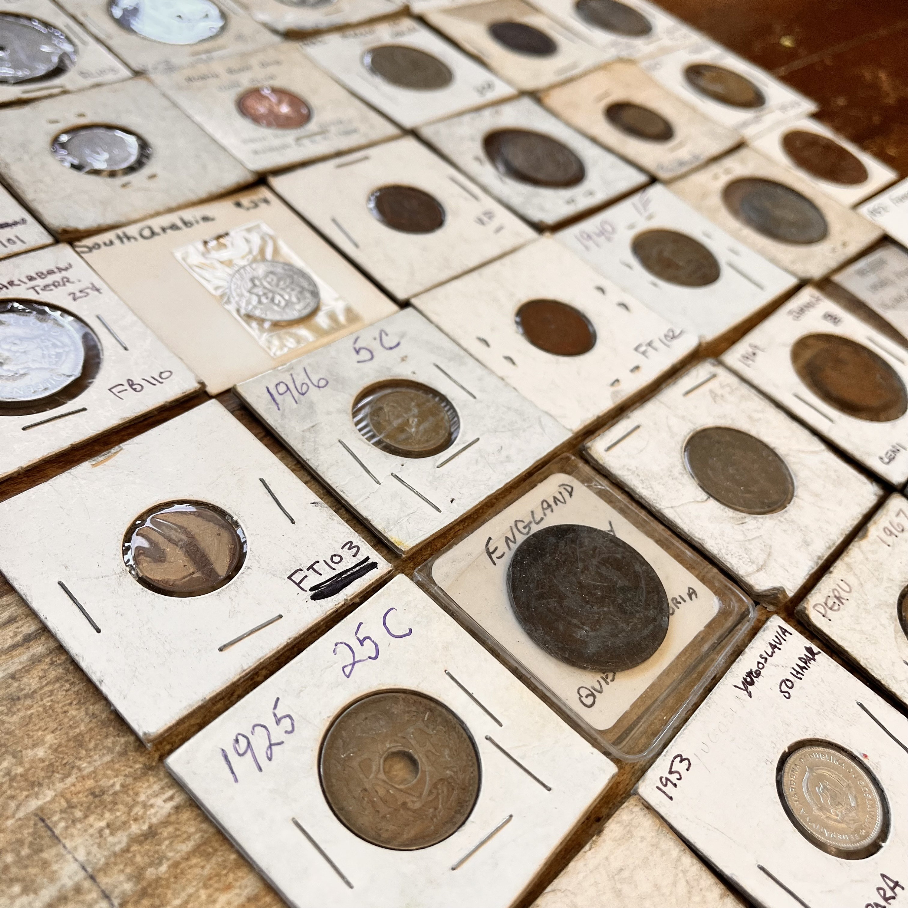 Random, VINTAGE, Carded/labeled World Coins—choose How Many/limited ...