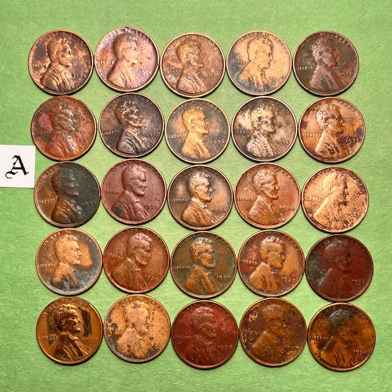 Lots of 25 Old, One-of-a-kind, Toned Wheat Pennies - Etsy