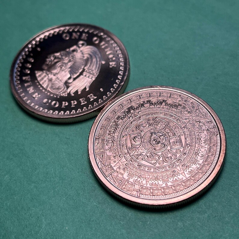 Aztec-themed Uncirculated (.999 Fine) Copper BULLION Round—free ...