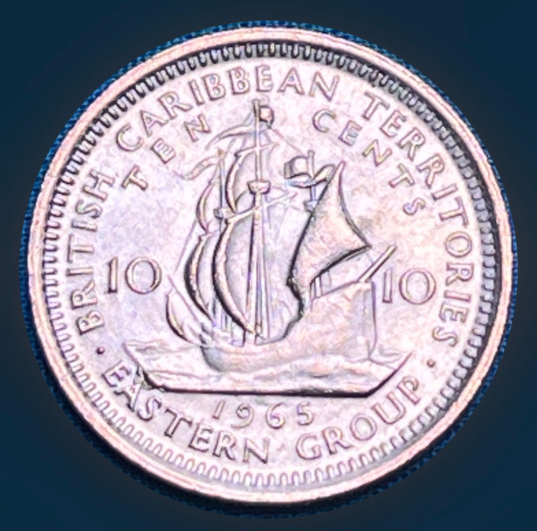 LAST Year (1965) Issue East Caribbean Dime Featuring Young Queen ...