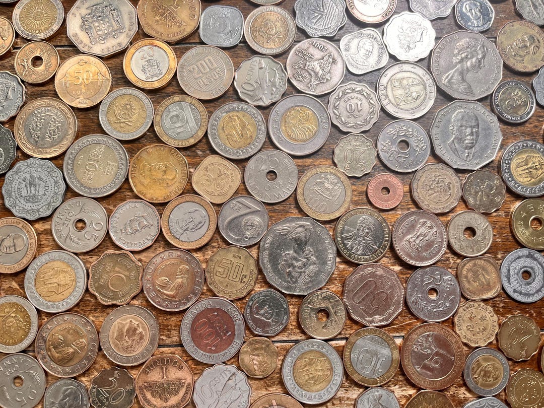 Lot of 25 Unique Irregular World Coins—bimetallic, Scalloped, Holed ...