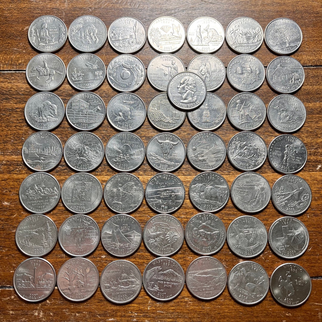 All 50 States D.C. Quarters Collection in Custom Extra Tall Tubelimited ...