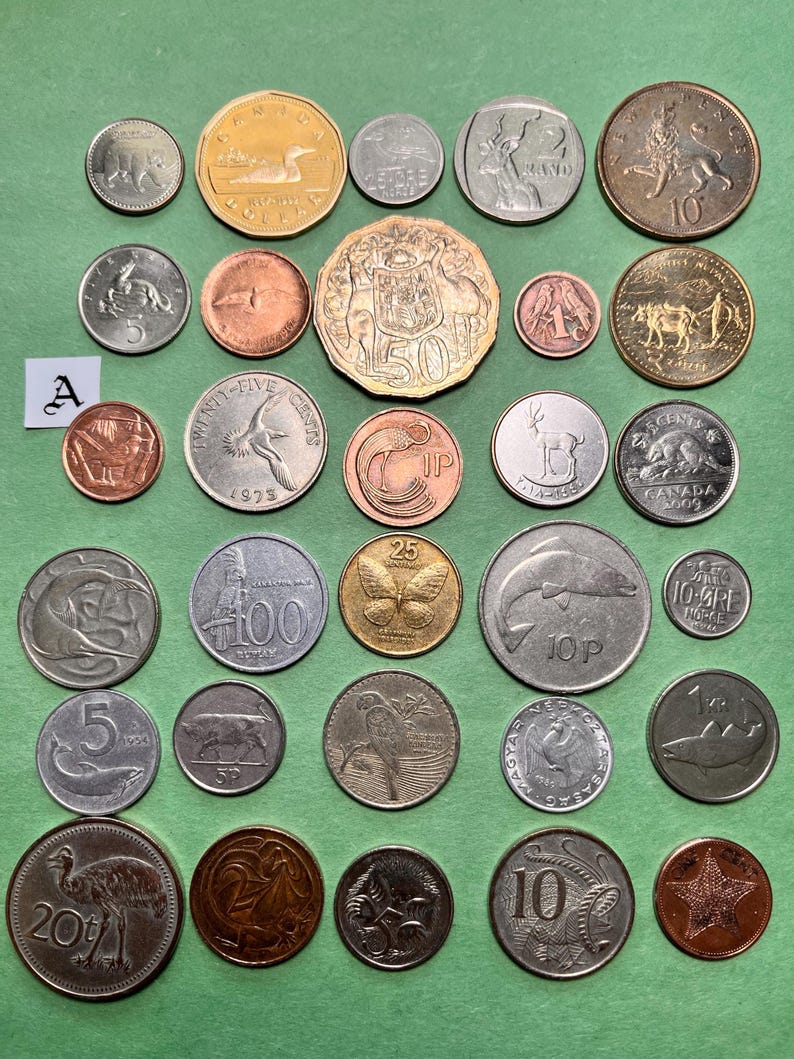 25 Unique Animal-themed Coins in a Pouch (CHOOSE Your Color)! - Etsy