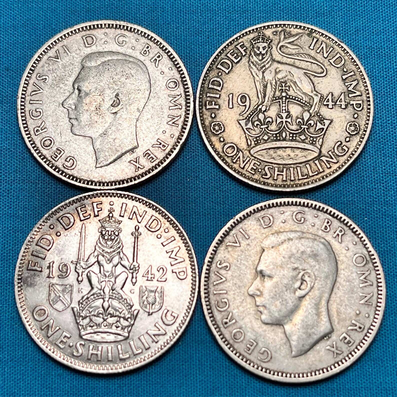 One SILVER British Shilling Coin Featuring Stylized LION and Monarch ...