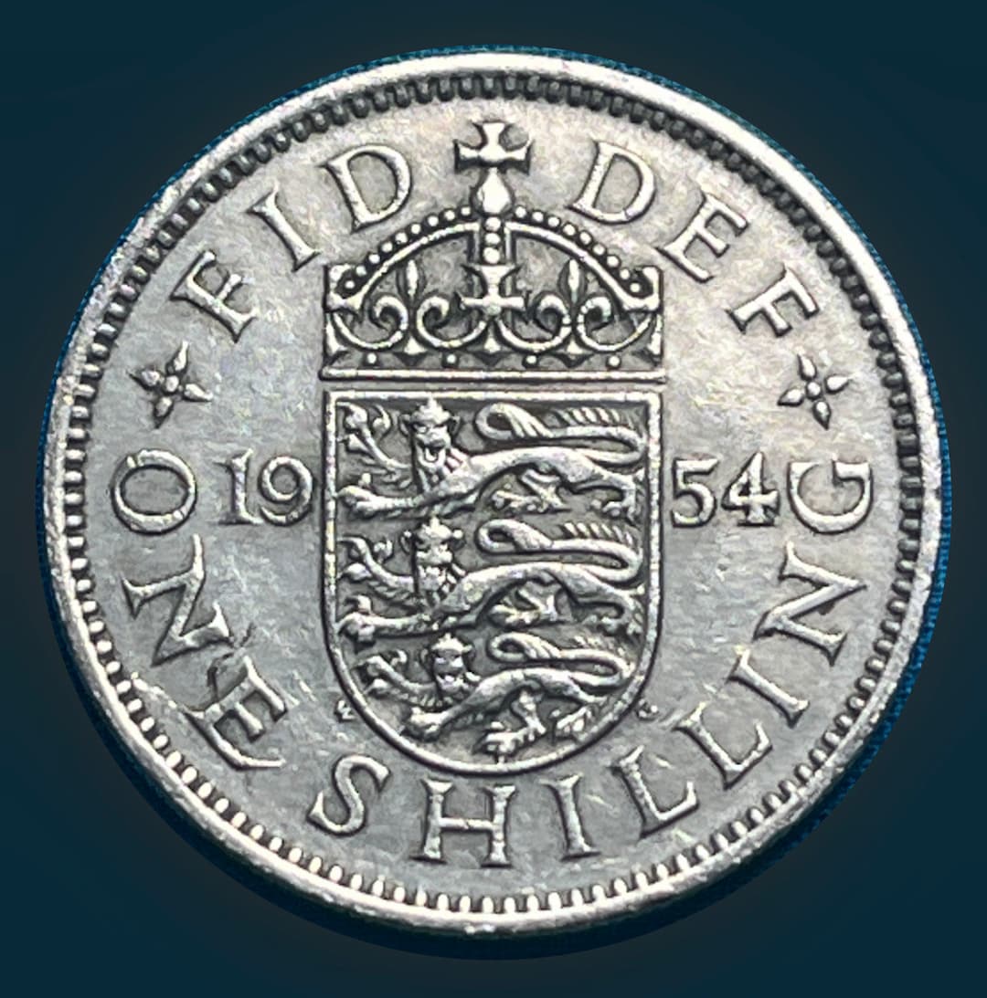 FIRST YEAR (1954) British/united Kingdom One Shilling Coin Featuring ...