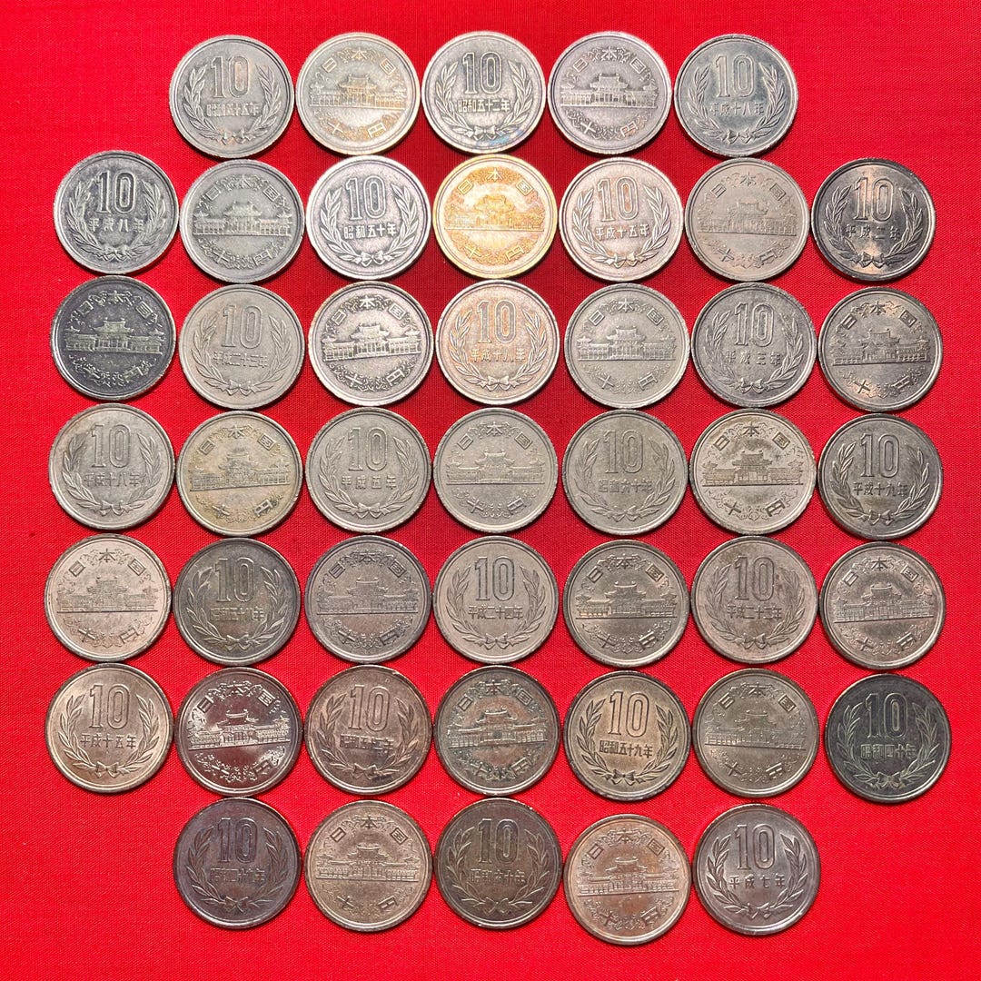 Emperor Hirohito JAPANESE 10 Yen Coins (full Tube of 45)—LIMITED ...