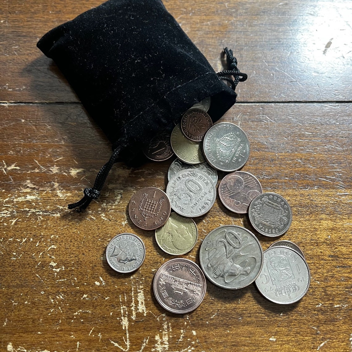 50 Unique World Coin Set (in a Drawstring Pouch) With Optional ...