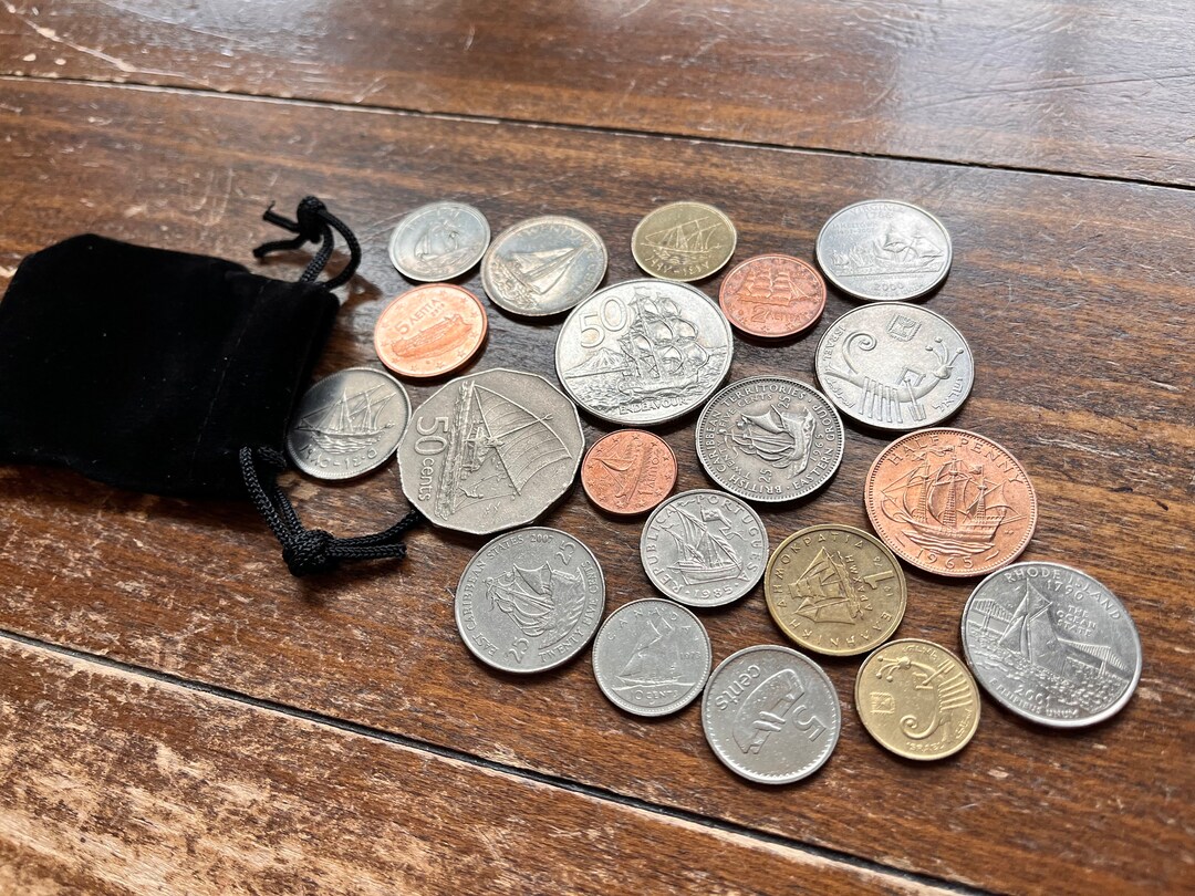 20 Unique Nautical/ship/boat-themed Coin Set in a Drawstring Pouch With ...
