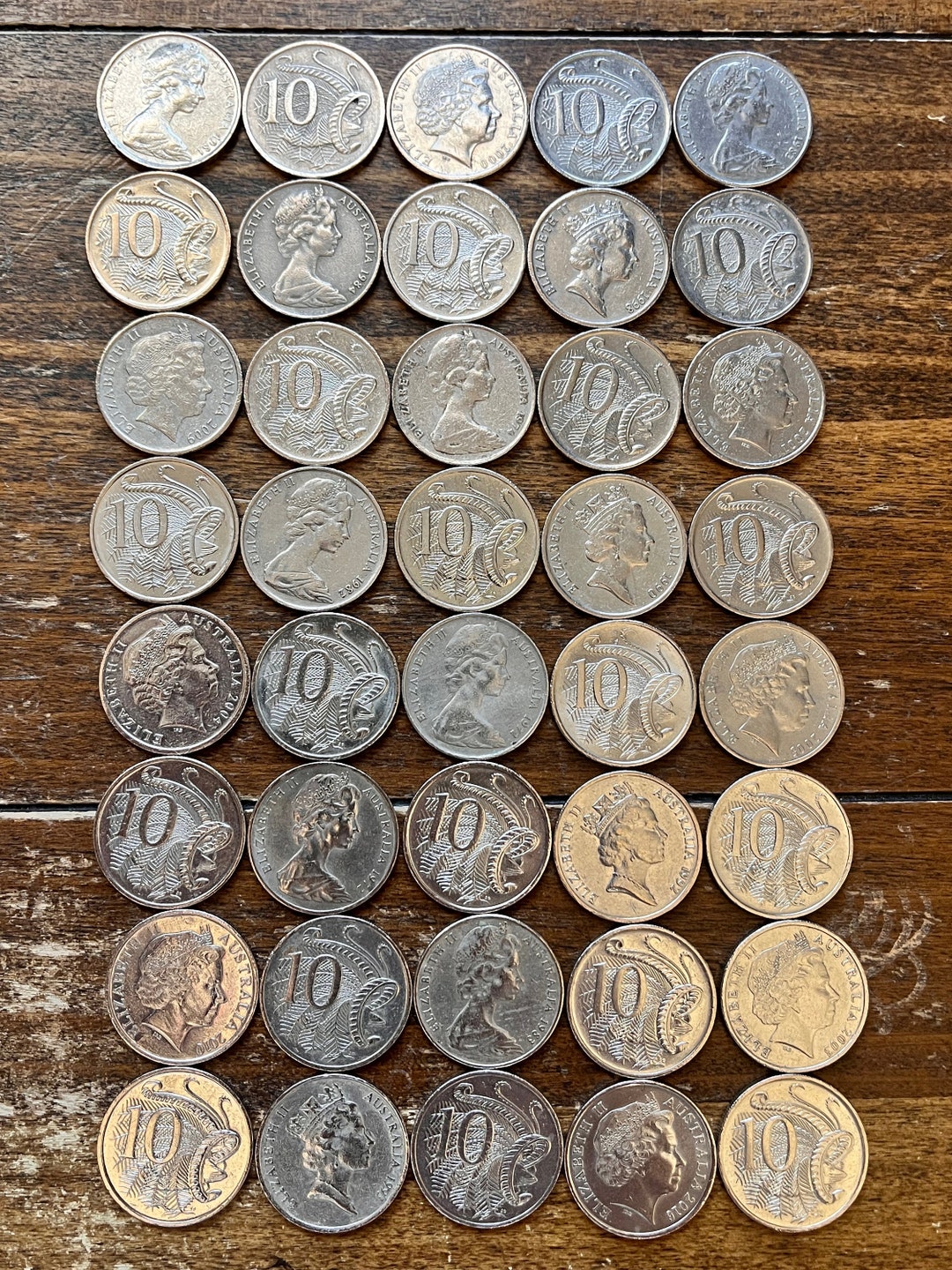 Full Tube 40 of Australian 10-cent Coins Featuring Superior Lyrebird ...