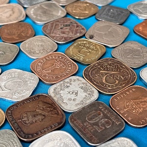 RARE Square World Coins—5 or 10 Unique Piece Sets! - Etsy