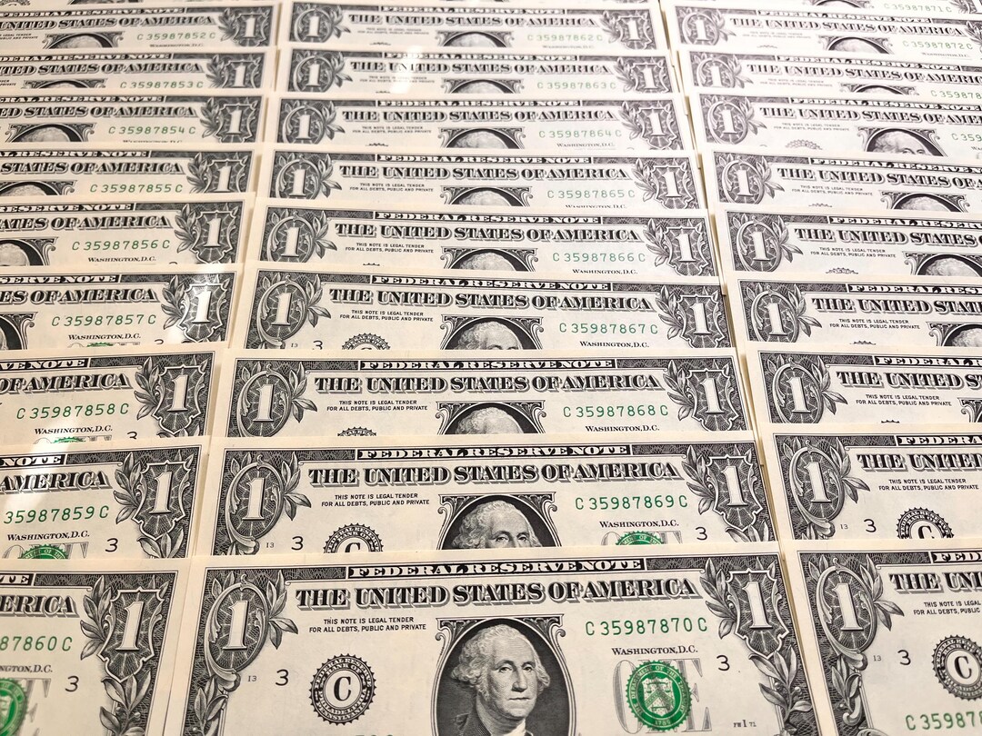 CONSECUTIVE SERIAL Numbered MINT Condition Washington One Dollar ...