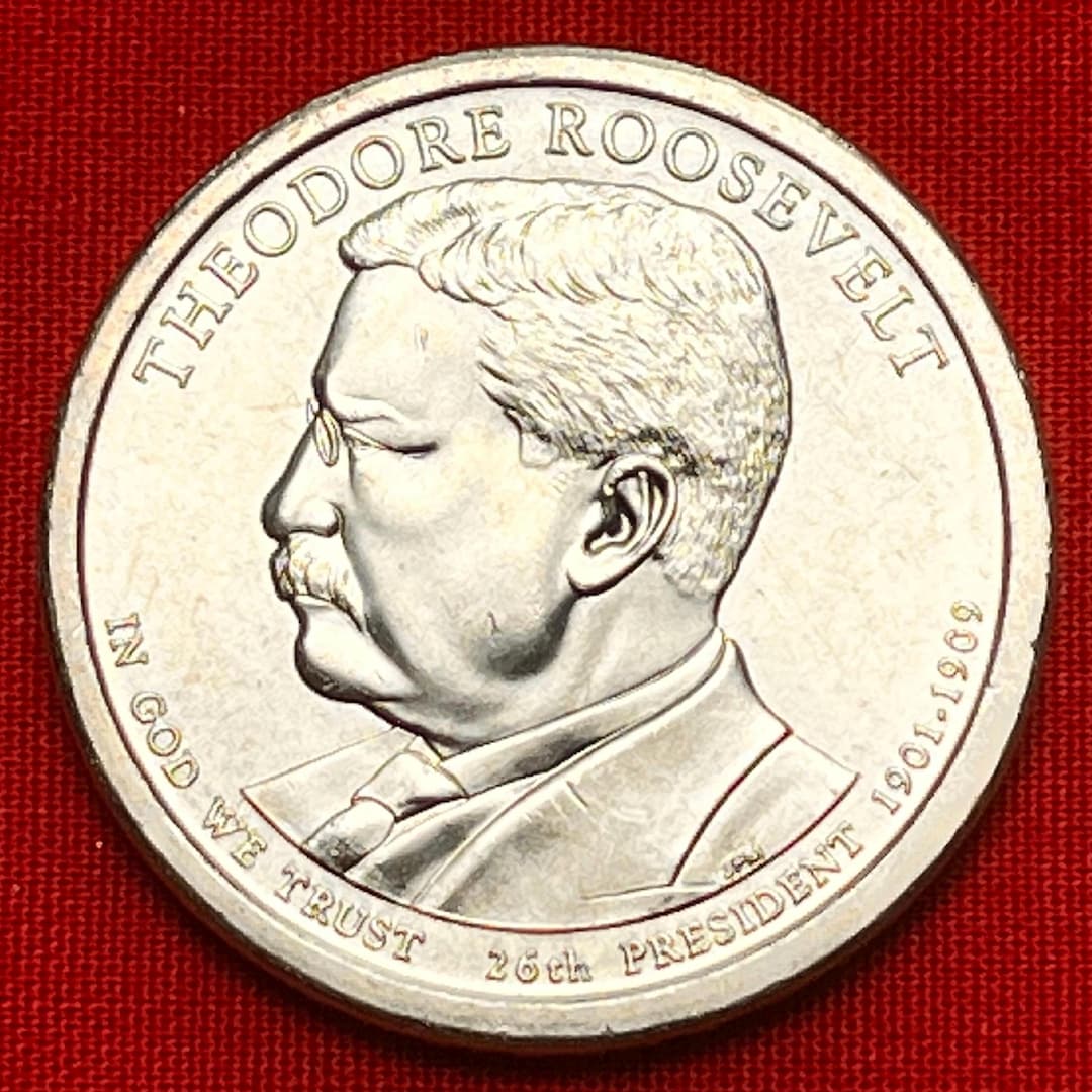THEODORE ROOSEVELT (26th) U.S. Presidential Golden Dollar Coin—high ...
