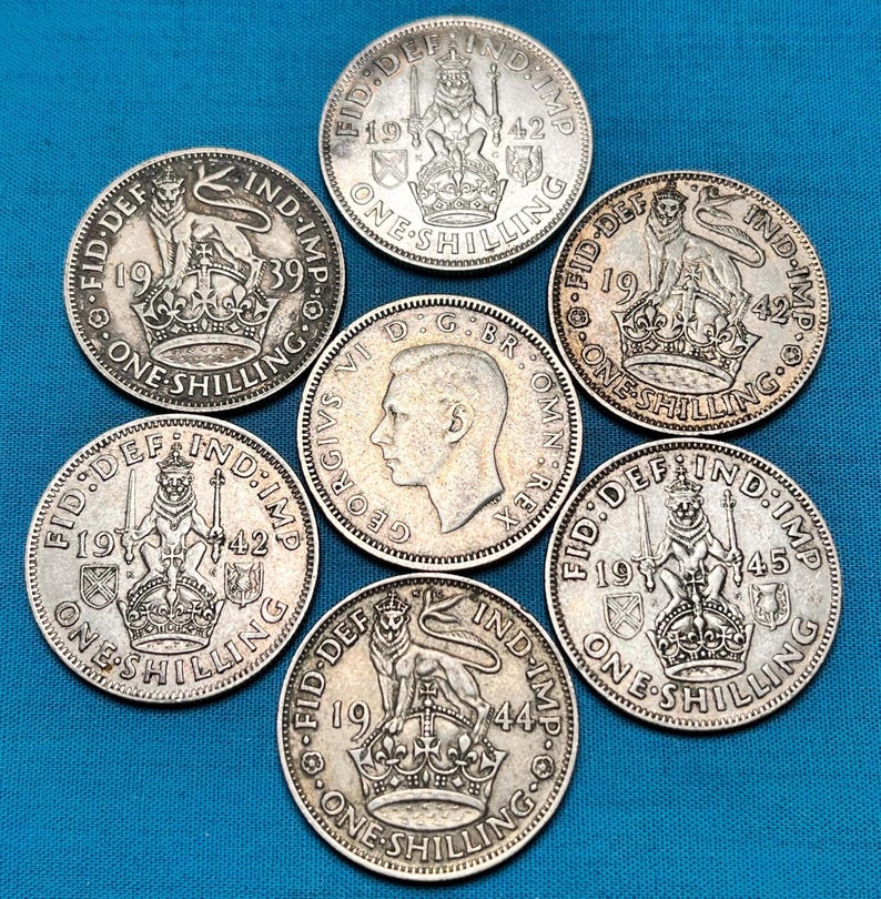 One SILVER British Shilling Coin Featuring Stylized LION and Monarch ...