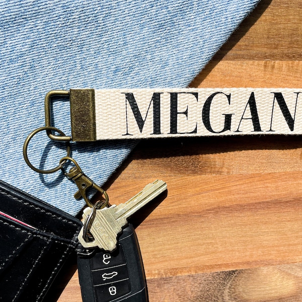 Personalized Canvas Keychain Wristlet - Etsy