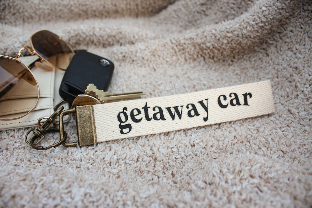 Personalized Getaway Car Keychain: Handmade Cotton Wristlet, Bronze ...