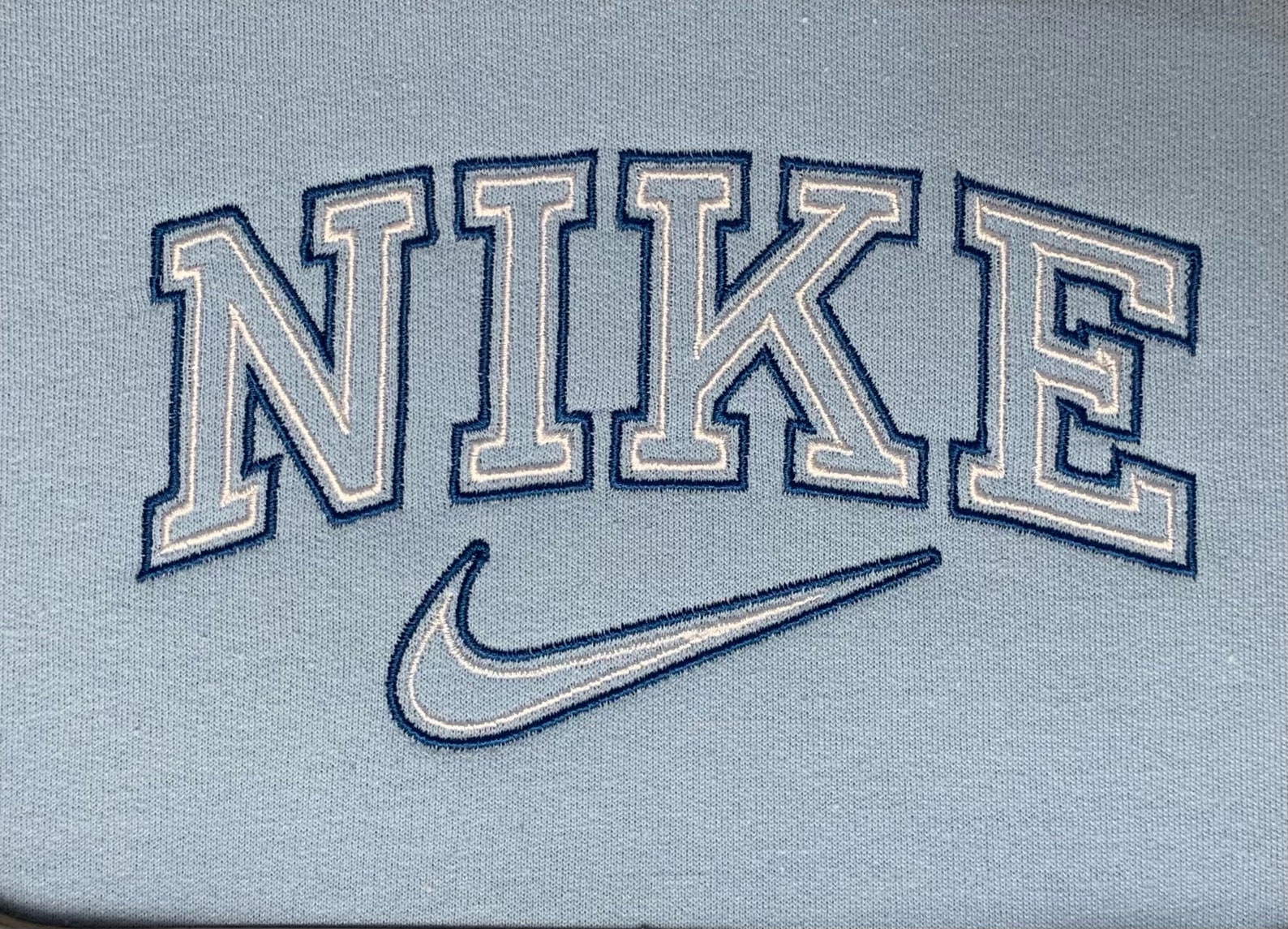 Nike embroidered sweatshirt Embroidered Logo Crewneck Drip | Etsy