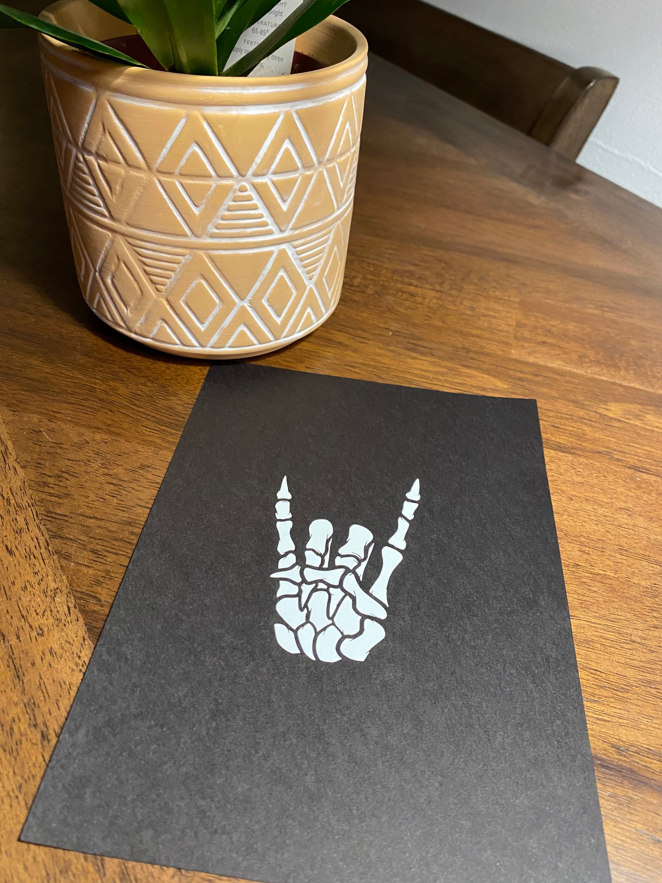 Rock On Devil Horns Skeleton Hand Decal Sticker | Etsy
