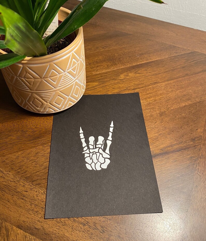 Rock On, Devil Horns, Skeleton Hand Decal Sticker - Etsy