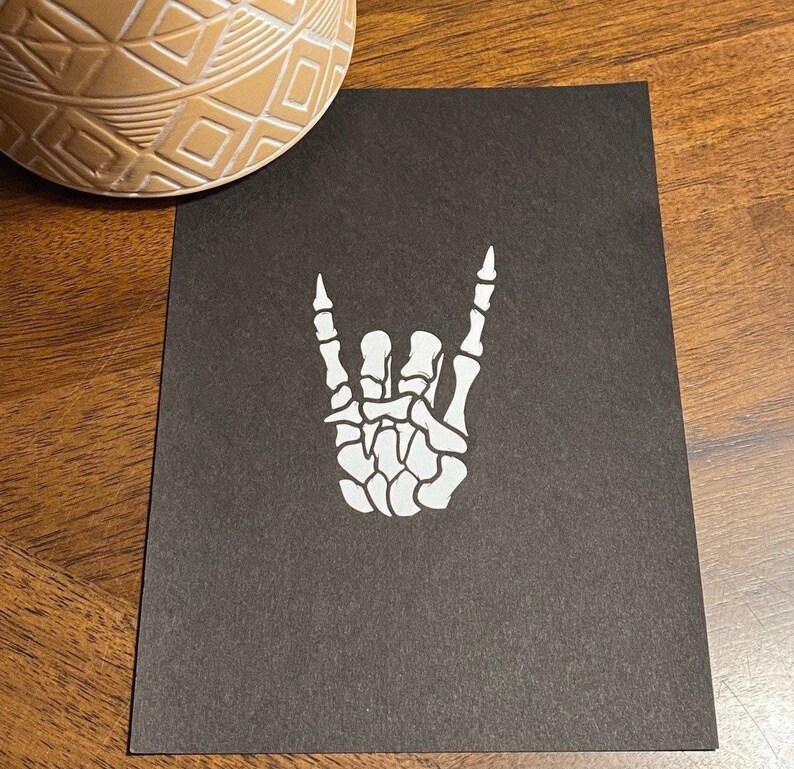 Rock On, Devil Horns, Skeleton Hand Decal Sticker - Etsy
