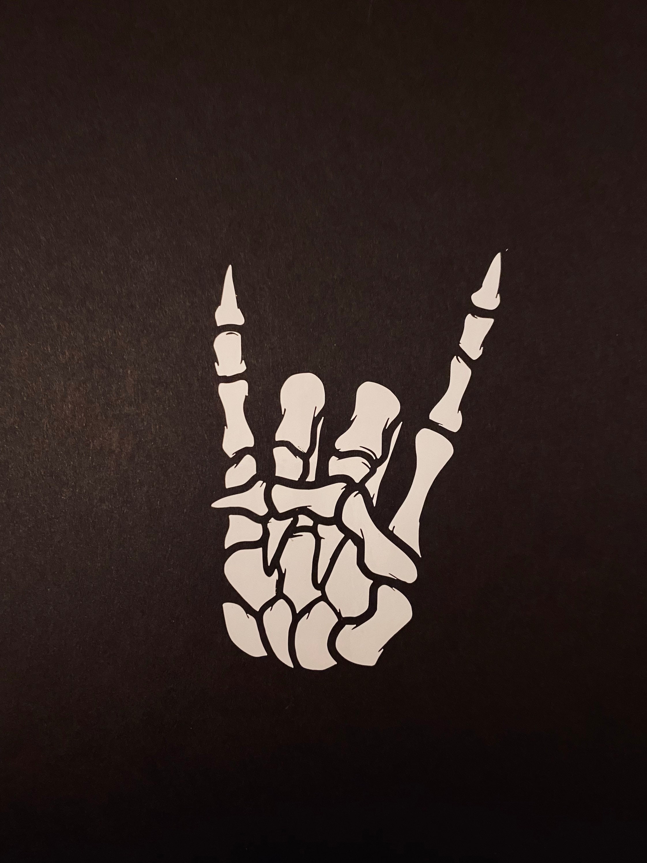 Rock On Devil Horns Skeleton Hand Decal Sticker | Etsy
