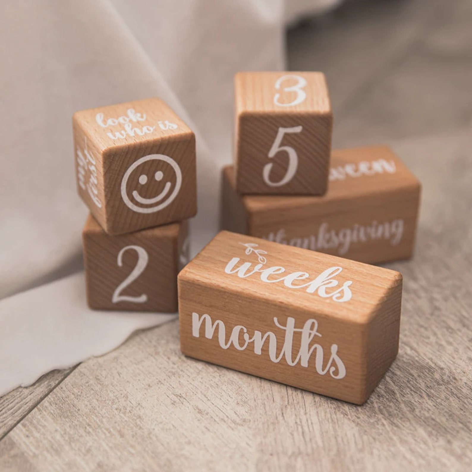 Baby Milestone Blocks Pregnancy Countdown Baby Shower Gift Age Blocks ...