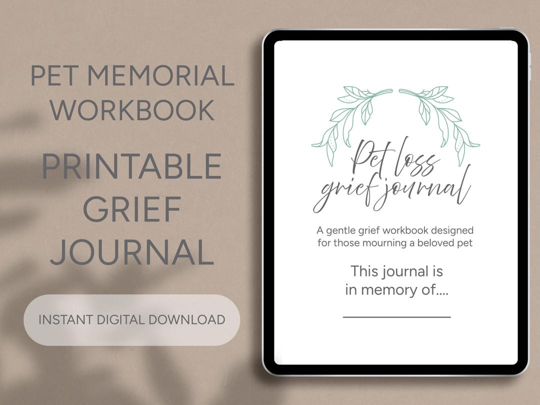 Pet Loss Grief Journal Printable | Pet Memorial Workbook | Pet ...
